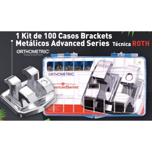 Ortodoncia ORTHOMETRIC PACK OFERTA Kit 100 Casos Brackets Metalicos Advanced Series - ROTH ...